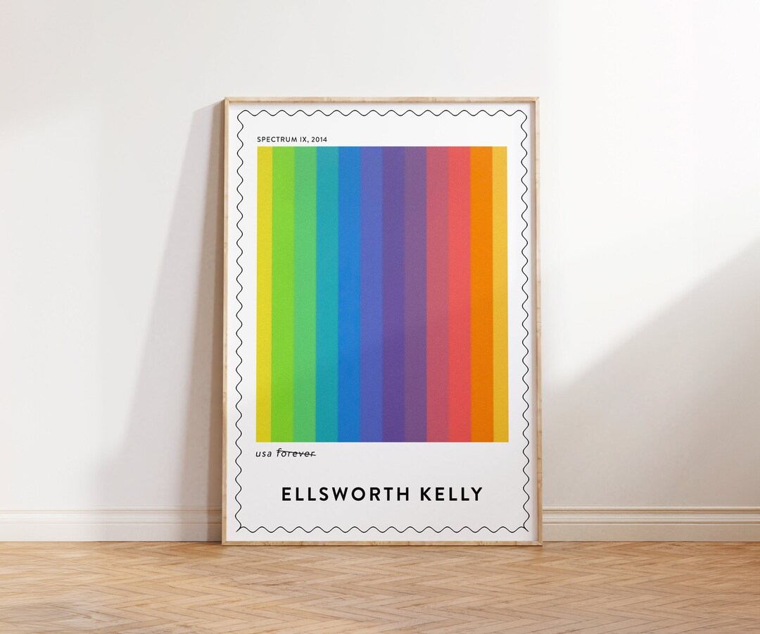Ellsworth Kelly Prints - Large Rainbow Abstract Painting for Living ...
