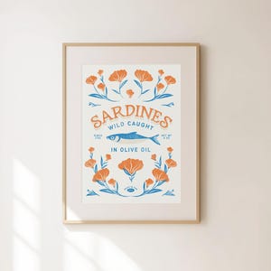 Sardines Print - Vintage Sardine Tin Poster - Retro Fish Wall Art ...