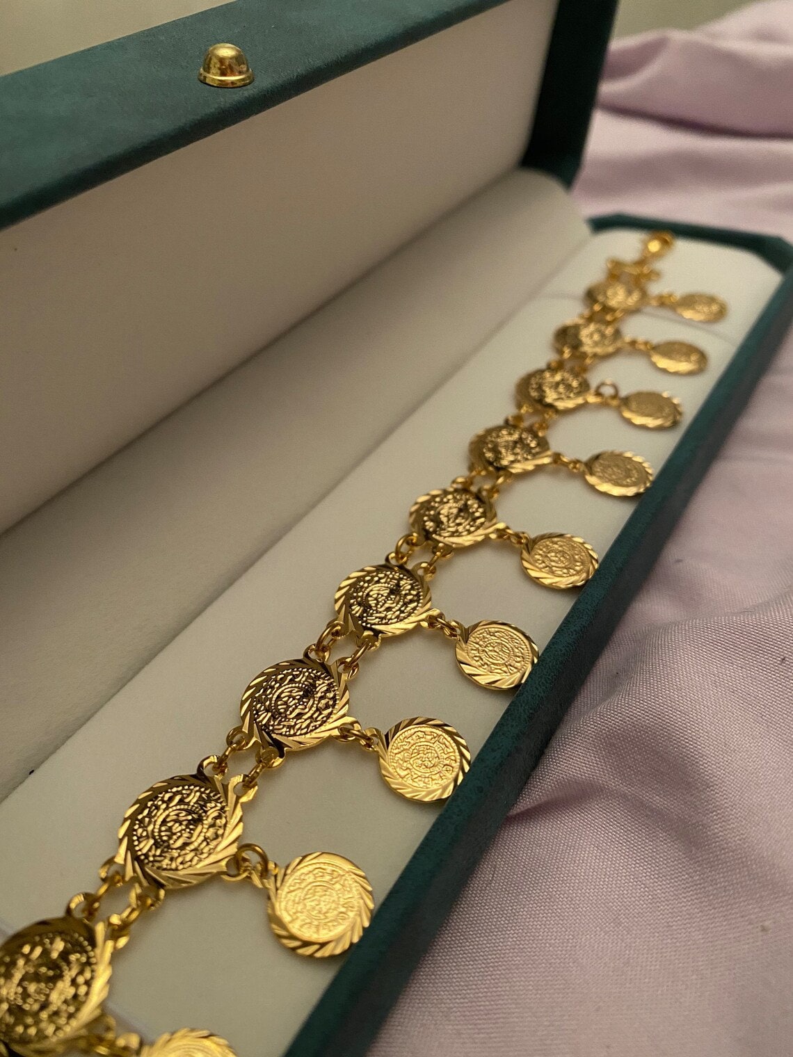 21k Gold Plated Lira Bracelet Turkish Lira Bracelet Coin Jewelry Lira ...