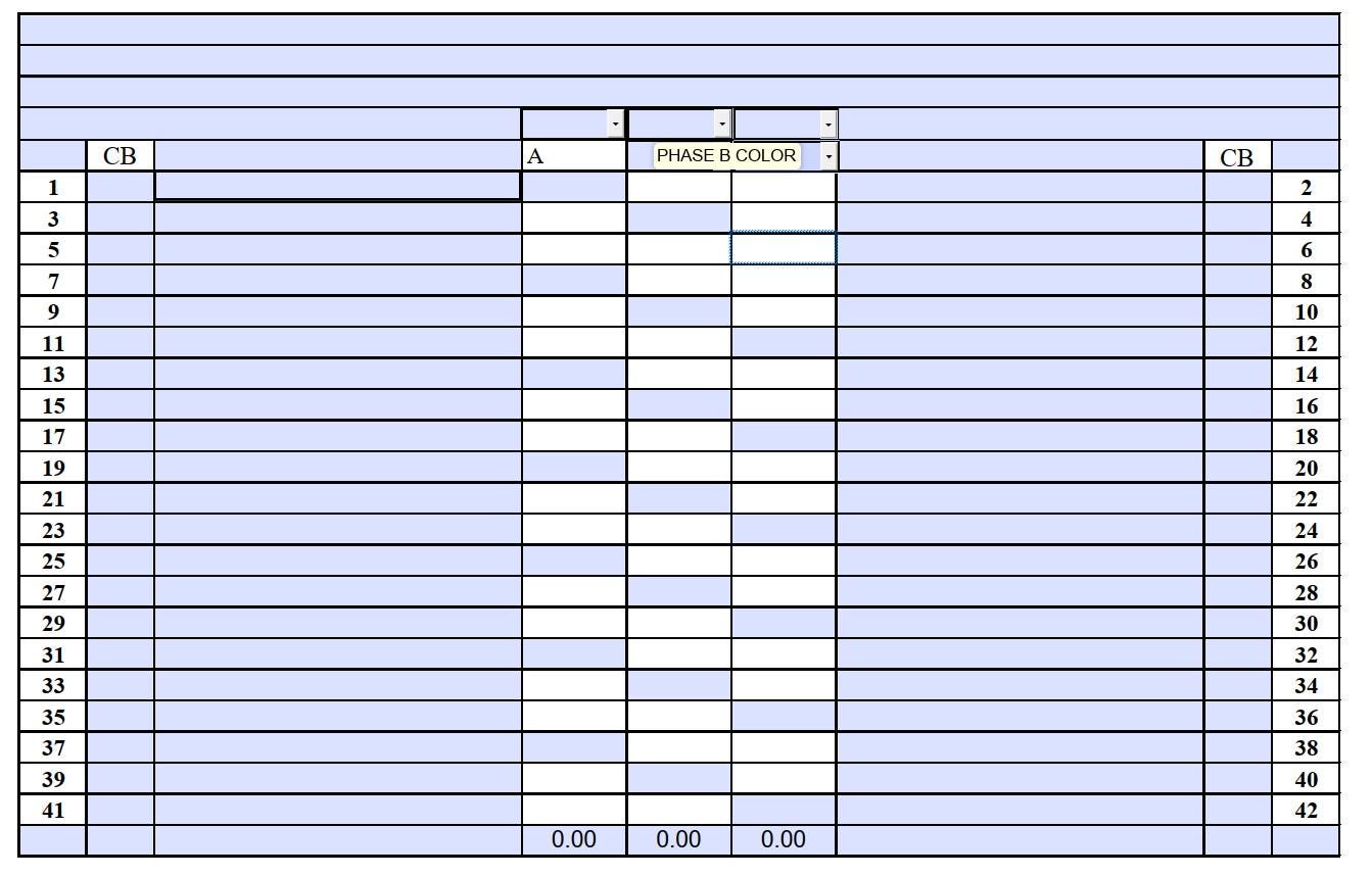 Fillable PDF 3-phase Electrical Panel Schedule That Calculates! - Etsy