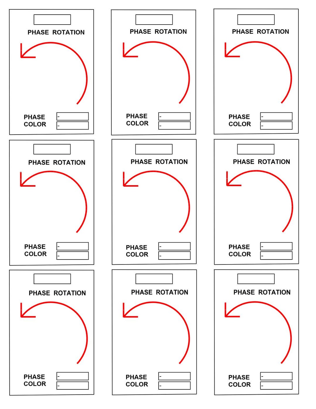 Fillable PDF Electrical Phase Rotation Decal - Etsy