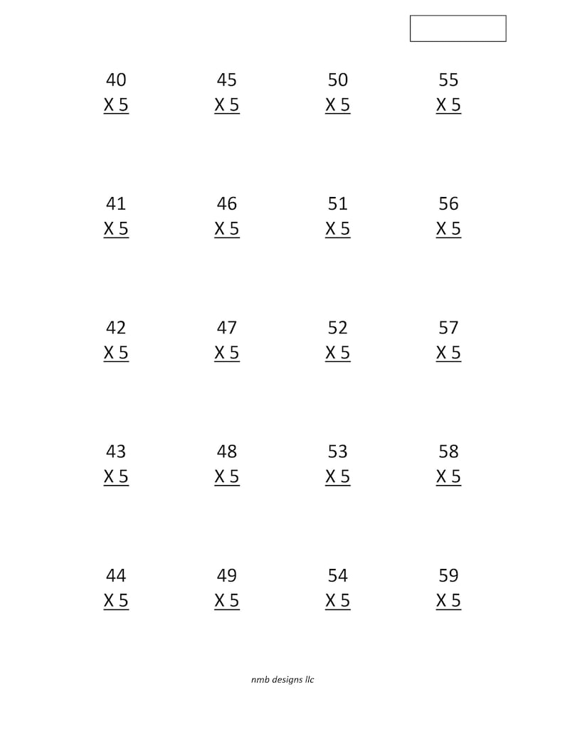 Math Worksheets Multiplication - Etsy