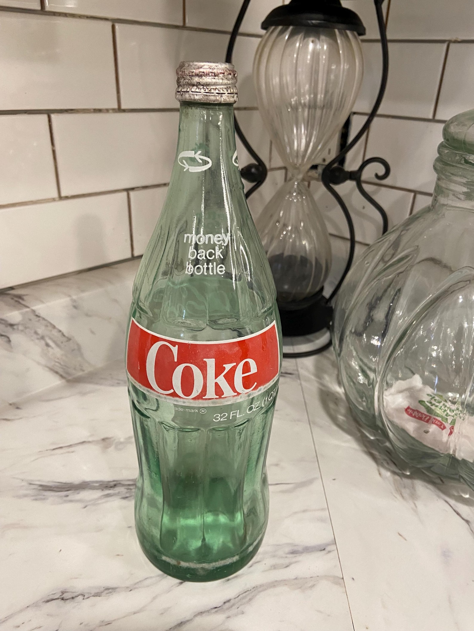 1970’s Vintage GREEN Coca-cola 32oz Returnable Bottle With Metal Screw ...