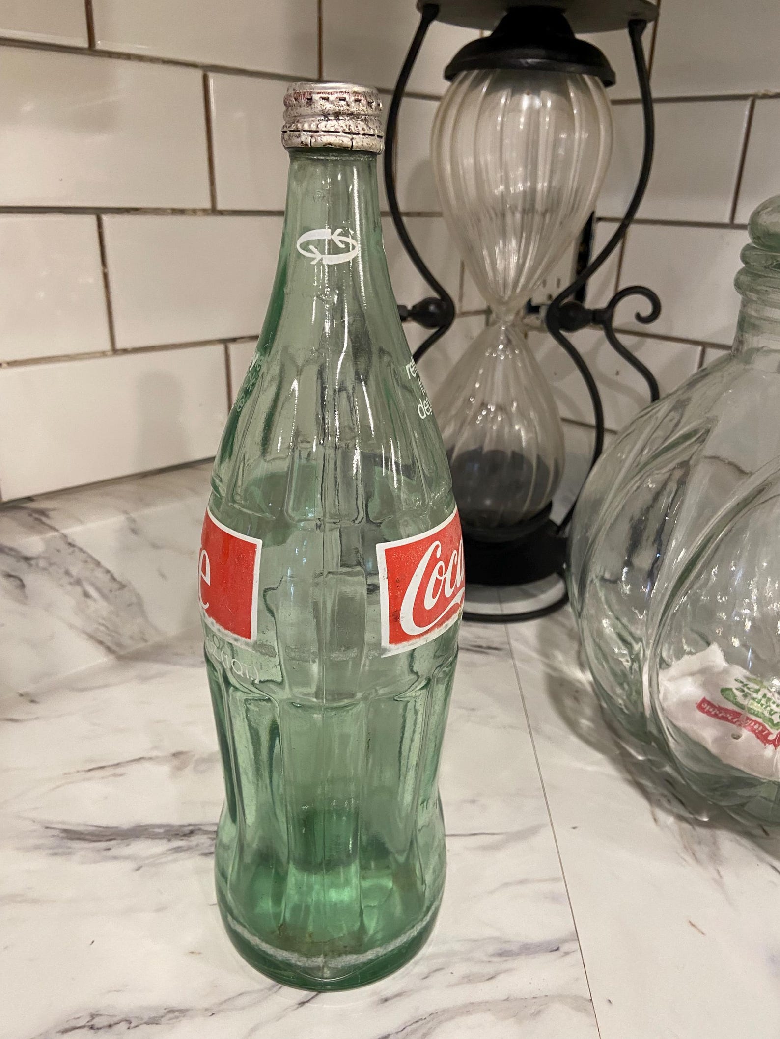 1970’s Vintage GREEN Coca-cola 32oz Returnable Bottle With Metal Screw ...