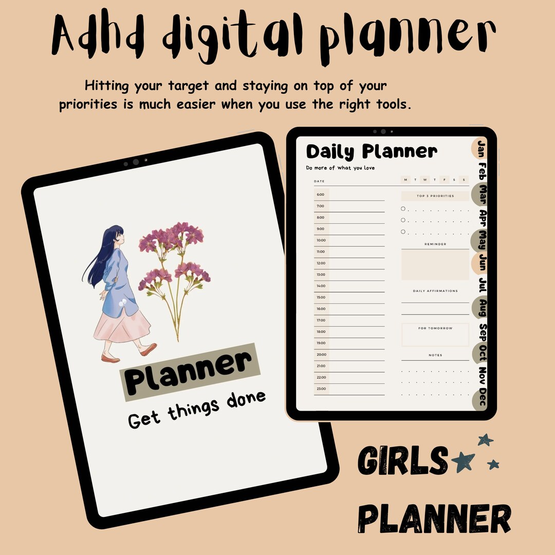 Undated Digital Planner, Adhd Digital Planner, iPad Planner , Goodnotes ...