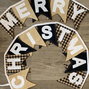 Custom Fabric Feliz Navidad Banner, Fabric Spanish Holiday Bunting ...