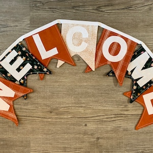 Custom Fabric Welcome Bunting Banner- Sustainable Reusable Decor ...
