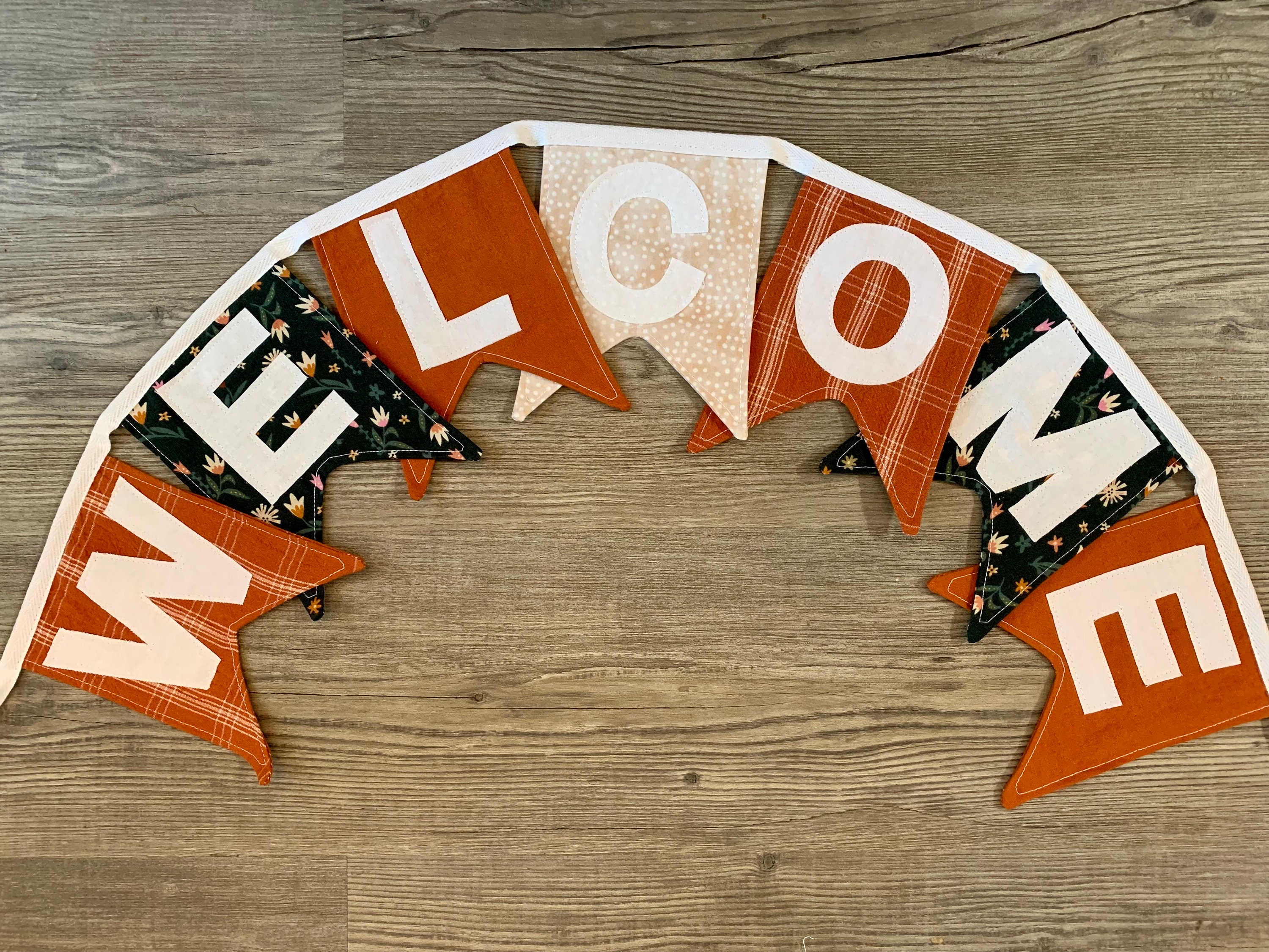 Custom Fabric Welcome Bunting Banner Sustainable Reusable - Etsy