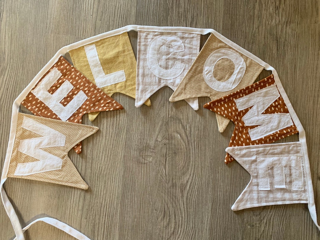 Custom Fabric Welcome Bunting Banner Sustainable Reusable - Etsy