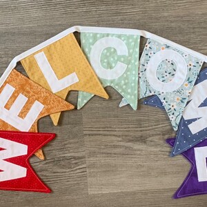 Custom Fabric Welcome Bunting Banner- Sustainable Reusable Decor ...