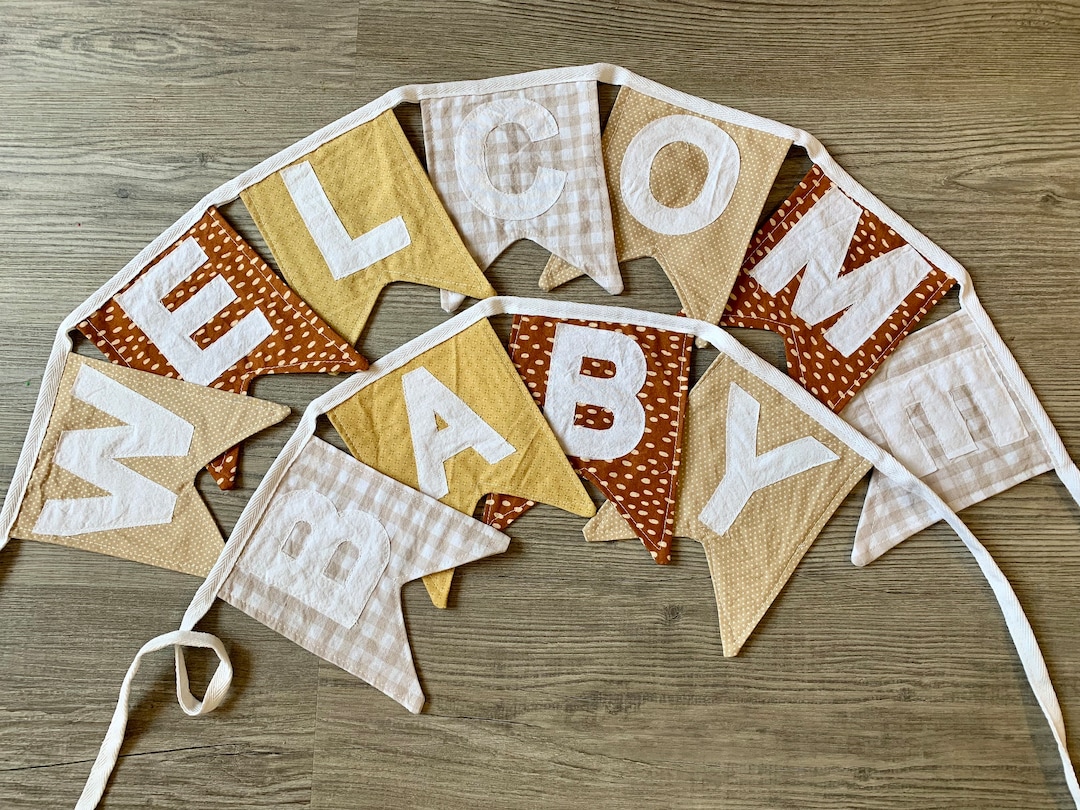 Custom Fabric Welcome Baby Bunting Banner Sustainable - Etsy