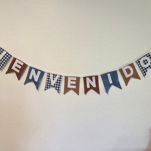 Custom Fabric Bienvenidos Welcome Banner- Spanish Bunting, Decor En ...