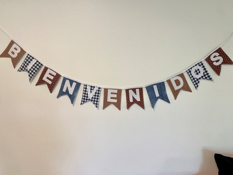 Custom Fabric Bienvenidos Welcome Banner Spanish Bunting - Etsy