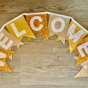 Custom Fabric Welcome Bunting Banner- Sustainable Reusable Decor ...