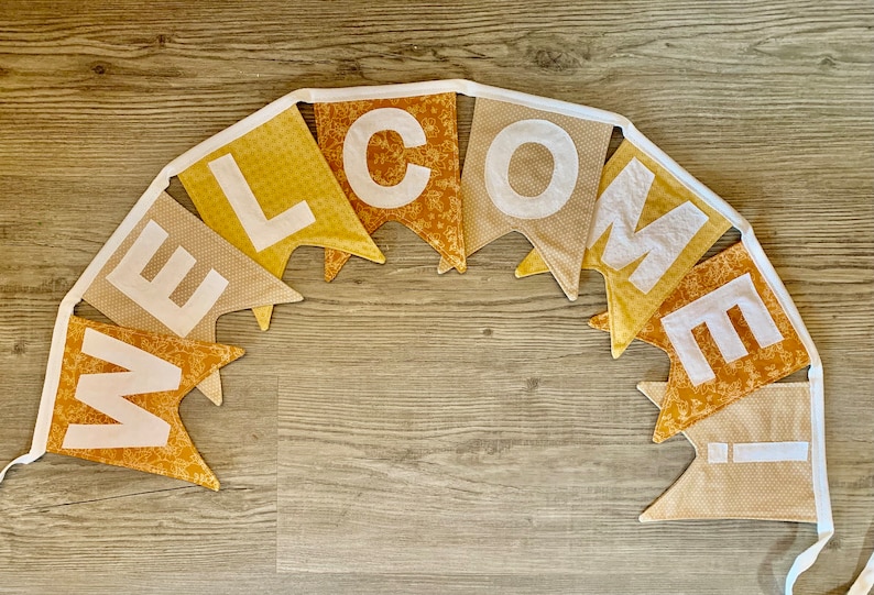 Custom Fabric Welcome Bunting Banner Sustainable Reusable - Etsy