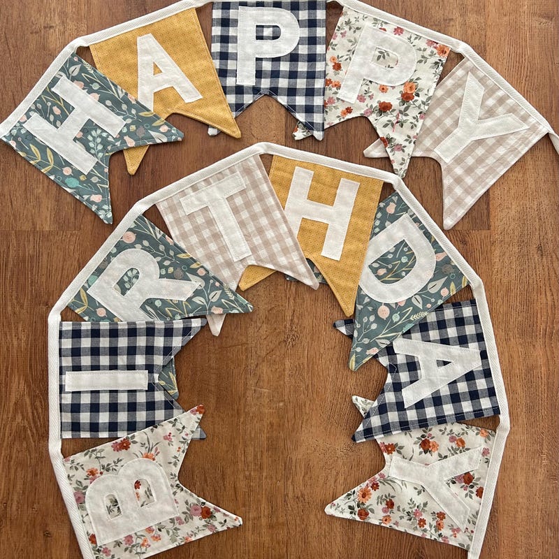 Happy Birthday Banner Fabric - Etsy