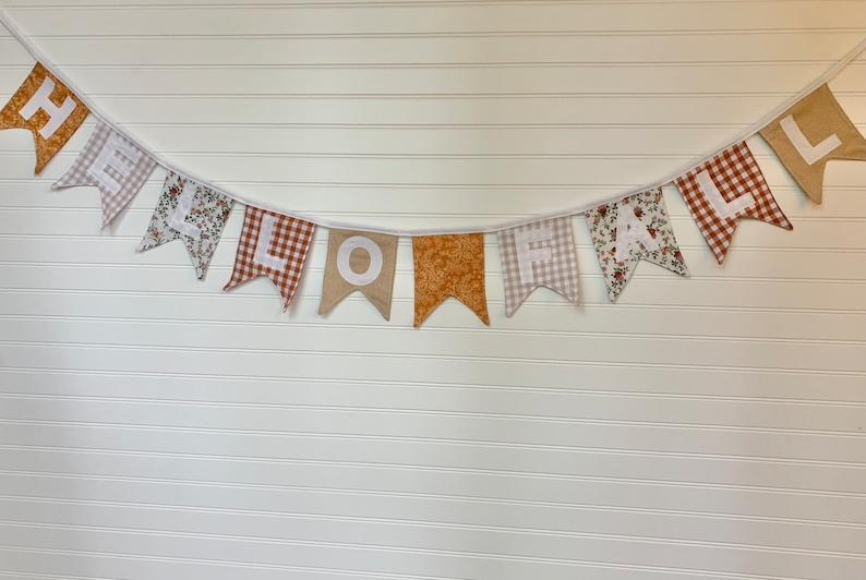 Custom Fabric Welcome Autumn Banner, Hello Fall Bunting, Happy Fall ...