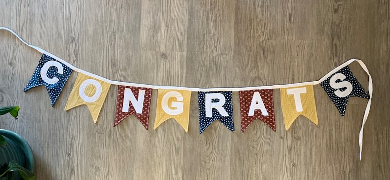 Custom Fabric Congratulations Banner, Congrats Bunting- Sustainable ...
