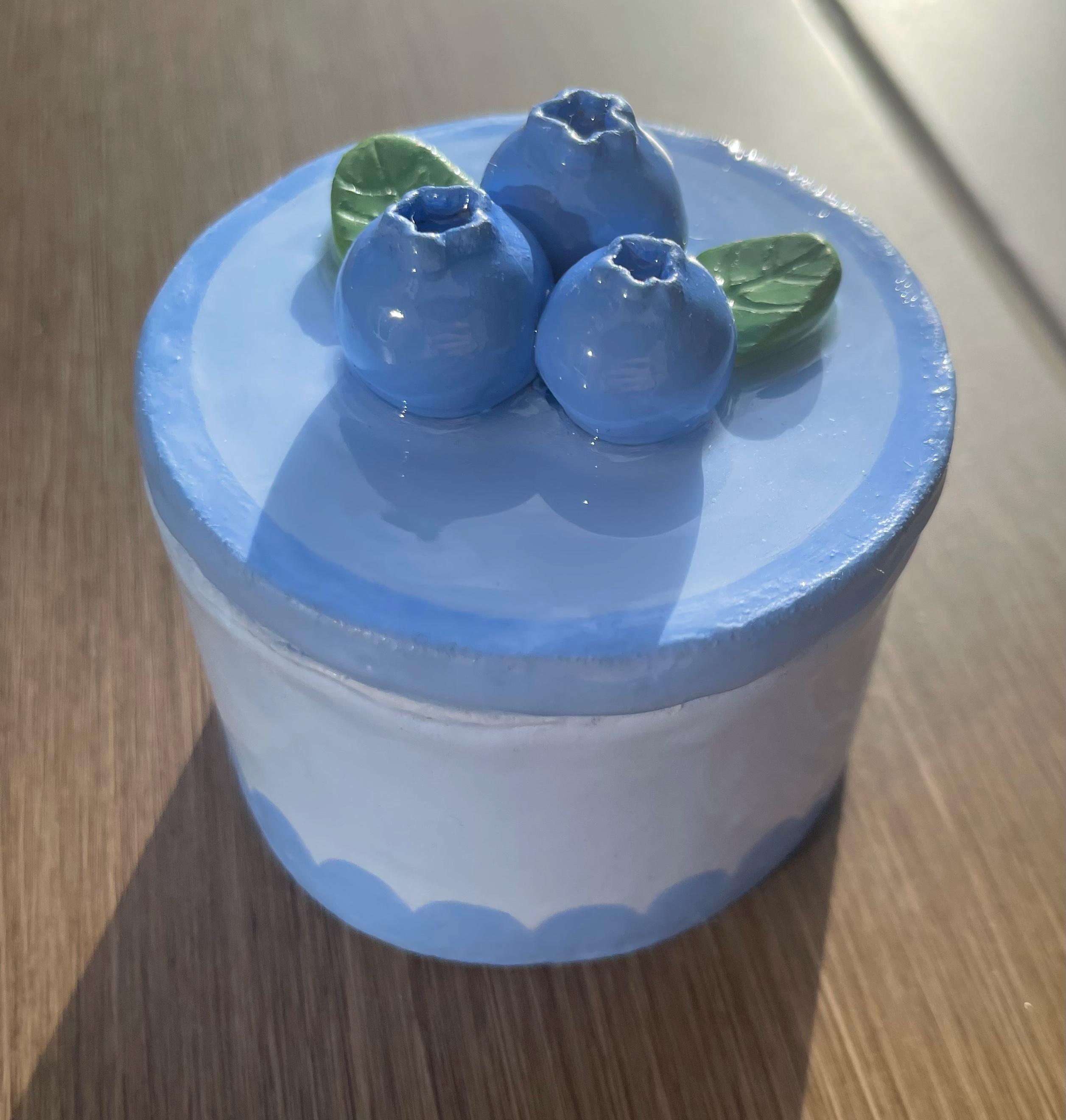 Cute Handmade Clay Blueberry Round Jewelry Box Holder - Gift Idea ...