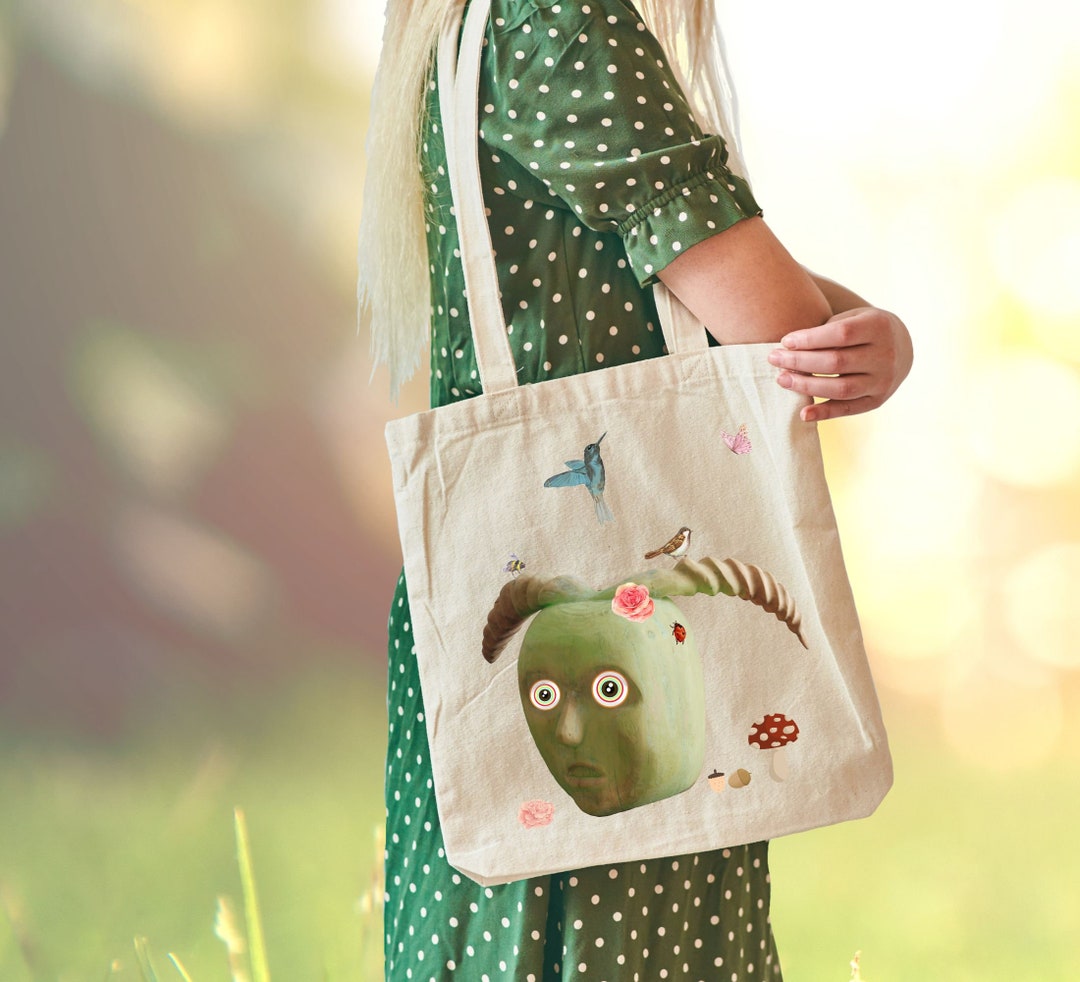 Goblincore Tote Bag, Pastel Goth, Forestcore Tote, Green Goblin Birds ...