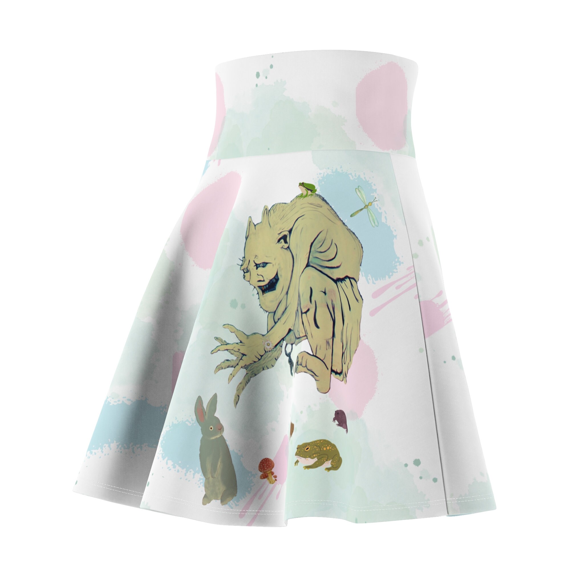 Womens Pastel Blue and Pink Goth, Lovecore Goblincore Skater Skirt. - Etsy