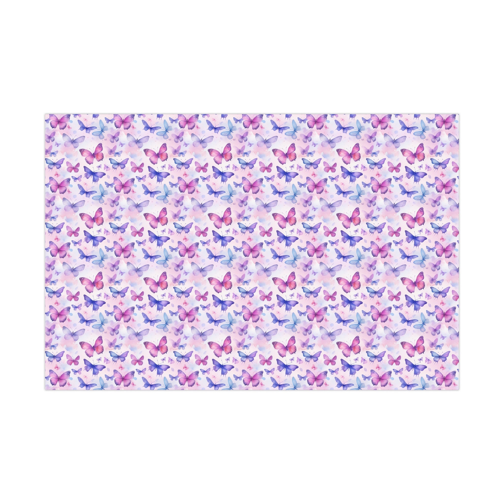 Girly Birthday Wrapping Paper, Butterfly Birthday Gift Wrap, Fun ...