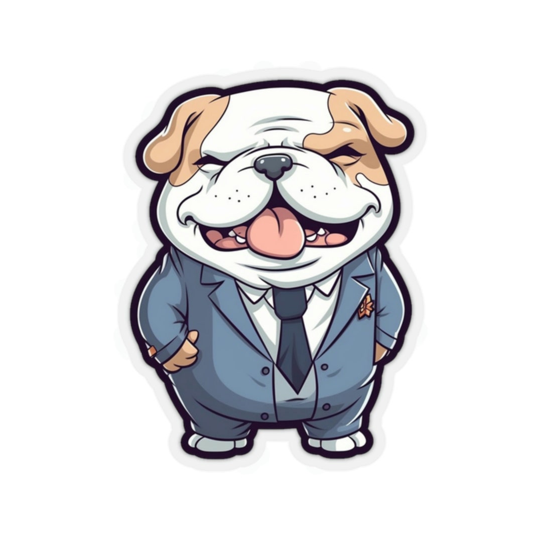 Dapper Bulldog Sticker: Add Some Class to Your Life With This Cute ...