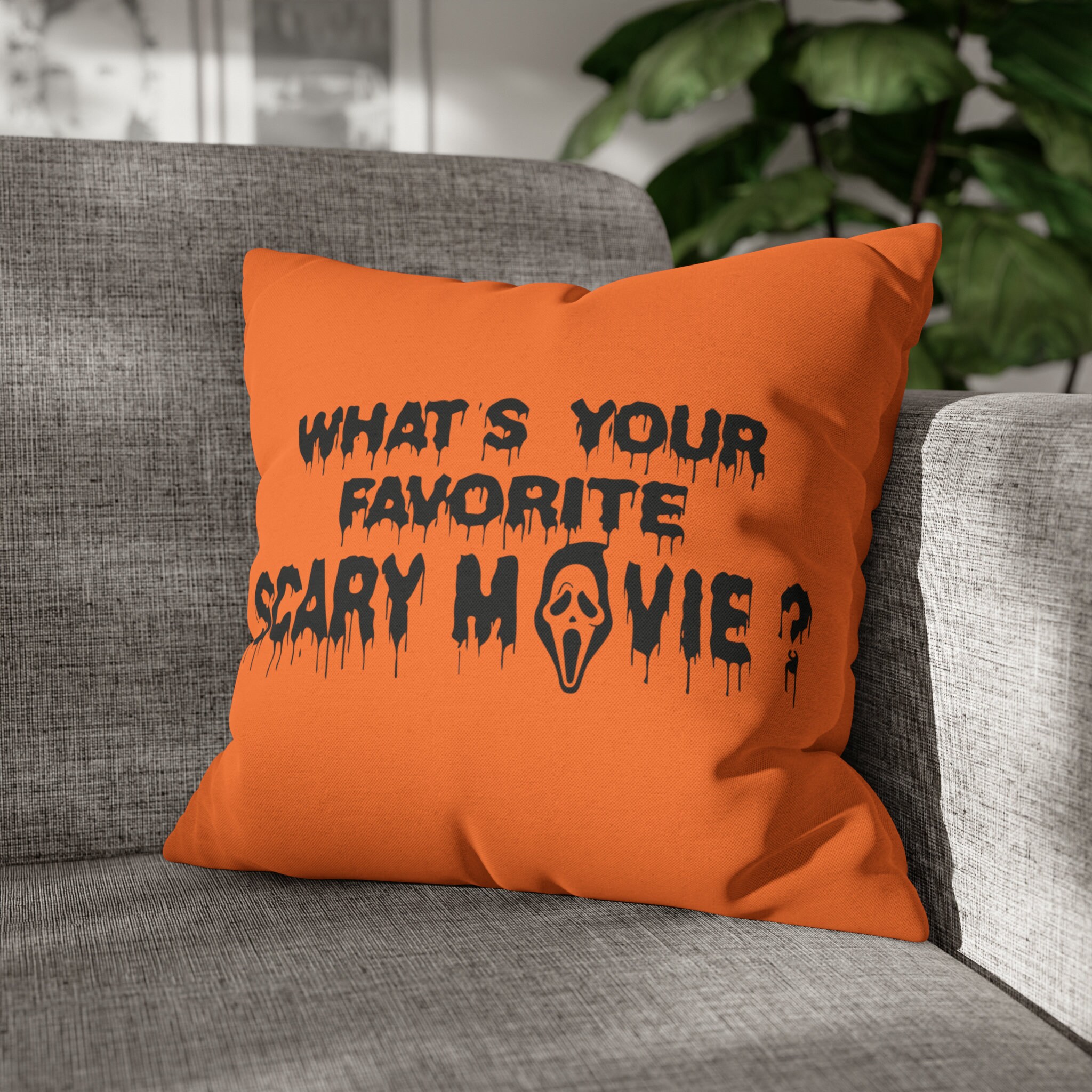 Whats Your Favorite Scary Movie Pillow Case, Fall, Gift for Girlfriend ...