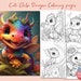 Cute Chibi Baby Dragon Coloring Pages for Kids and Adults, Dinosaur ...