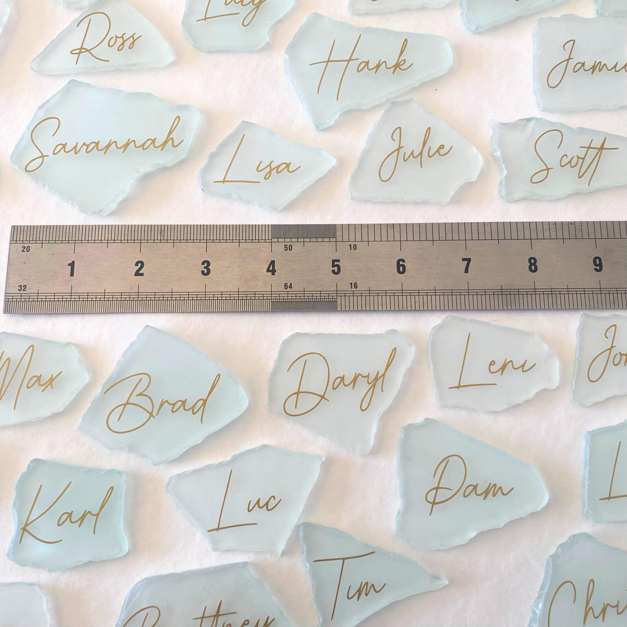 Sea Glass Name Place Card for Wedding | Sea Glass Wedding Decor ...
