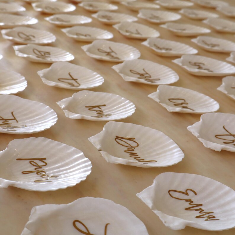 50 X Shell Place Card for Event | Shell Name Tag for Wedding ...