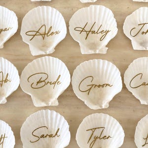 Shell Place Card for Event | Shell Name Tag for Wedding | Personalised ...
