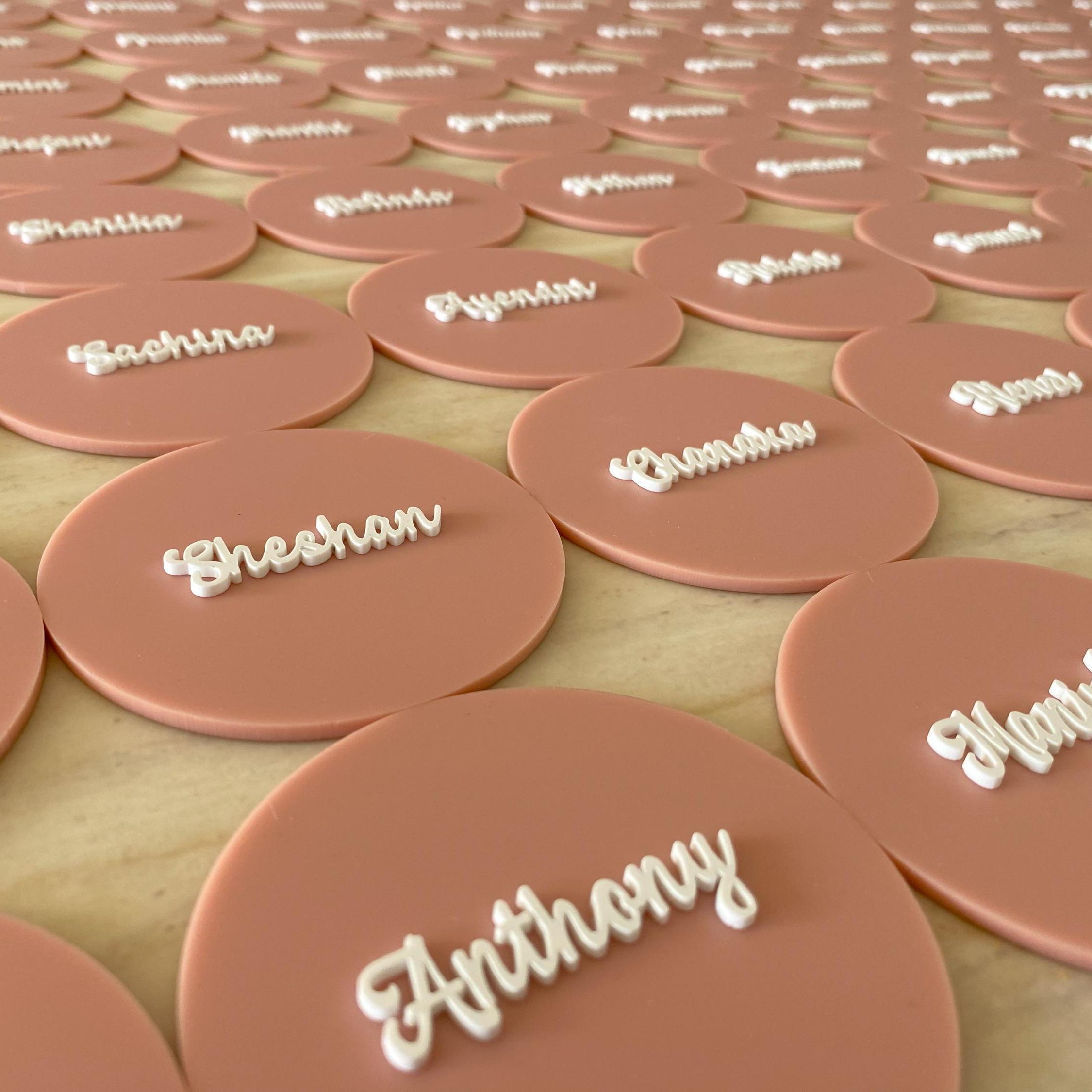 Wedding Place Setting Names | Acrylic Guest Names | Guest List Place ...