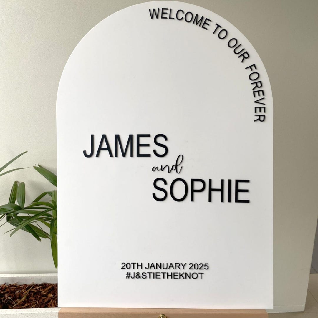Wedding Welcome Sign | Arch Acrylic Sign | A1 A2 A3 Sign | Elegant ...