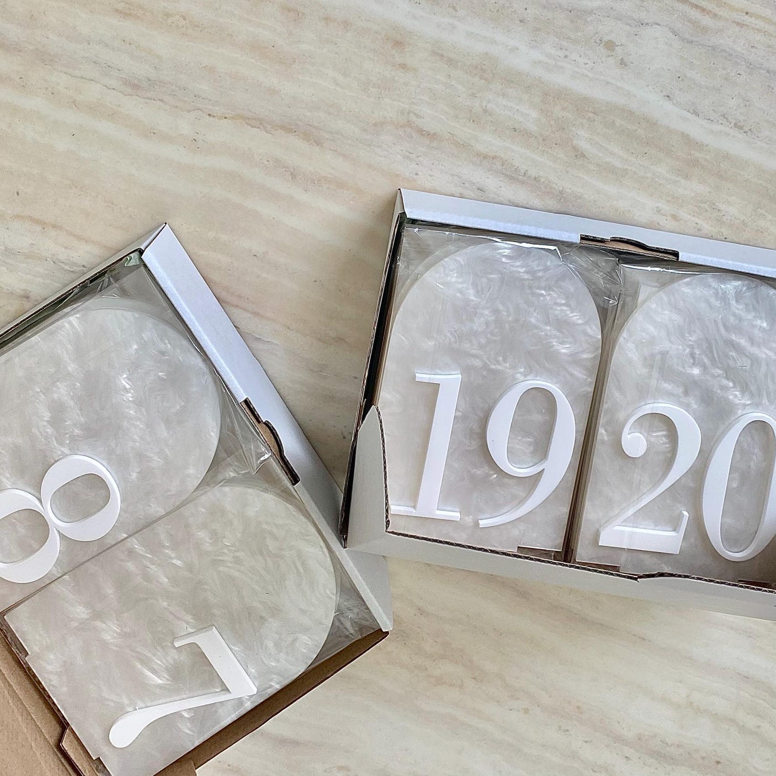 Table Numbers for Weddings & Events | Pearl Acrylic Table Numbers ...