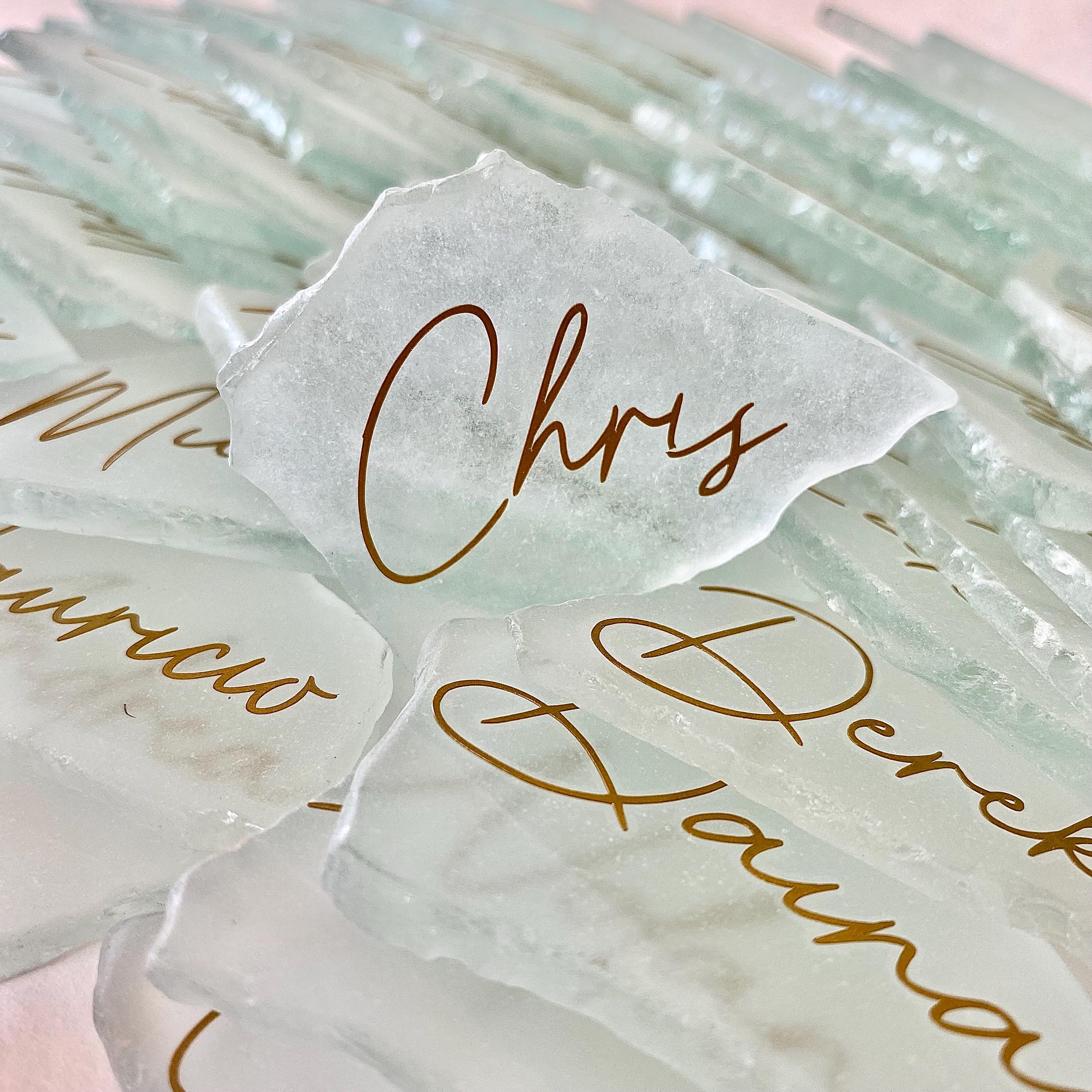 Sea Glass Name Place Card for Wedding | Sea Glass Wedding Decor ...
