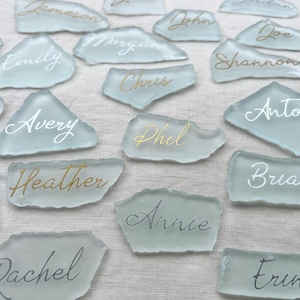 Sea Glass Name Place Card for Wedding | Sea Glass Wedding Decor ...