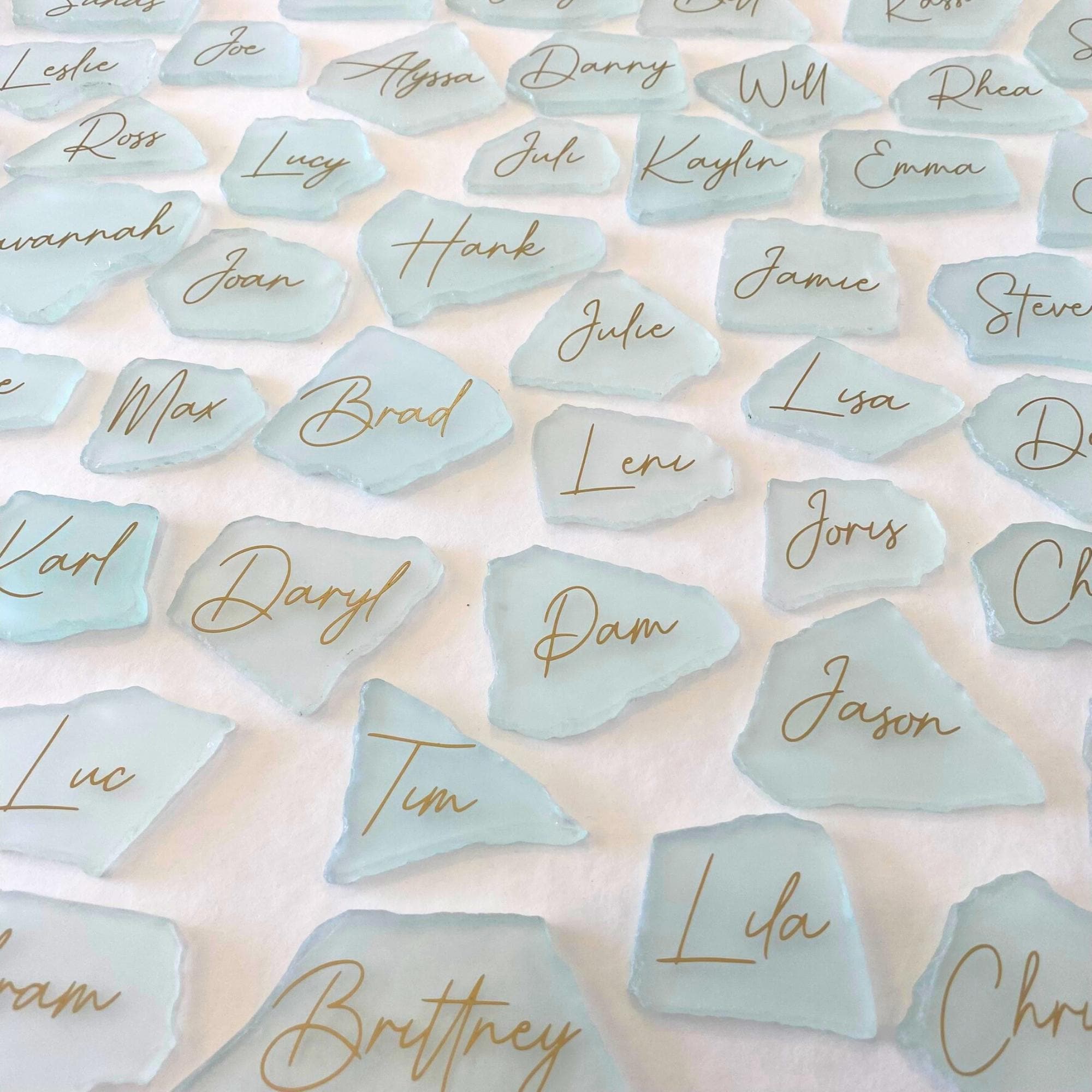 Sea Glass Name Place Card for Wedding | Sea Glass Wedding Decor ...