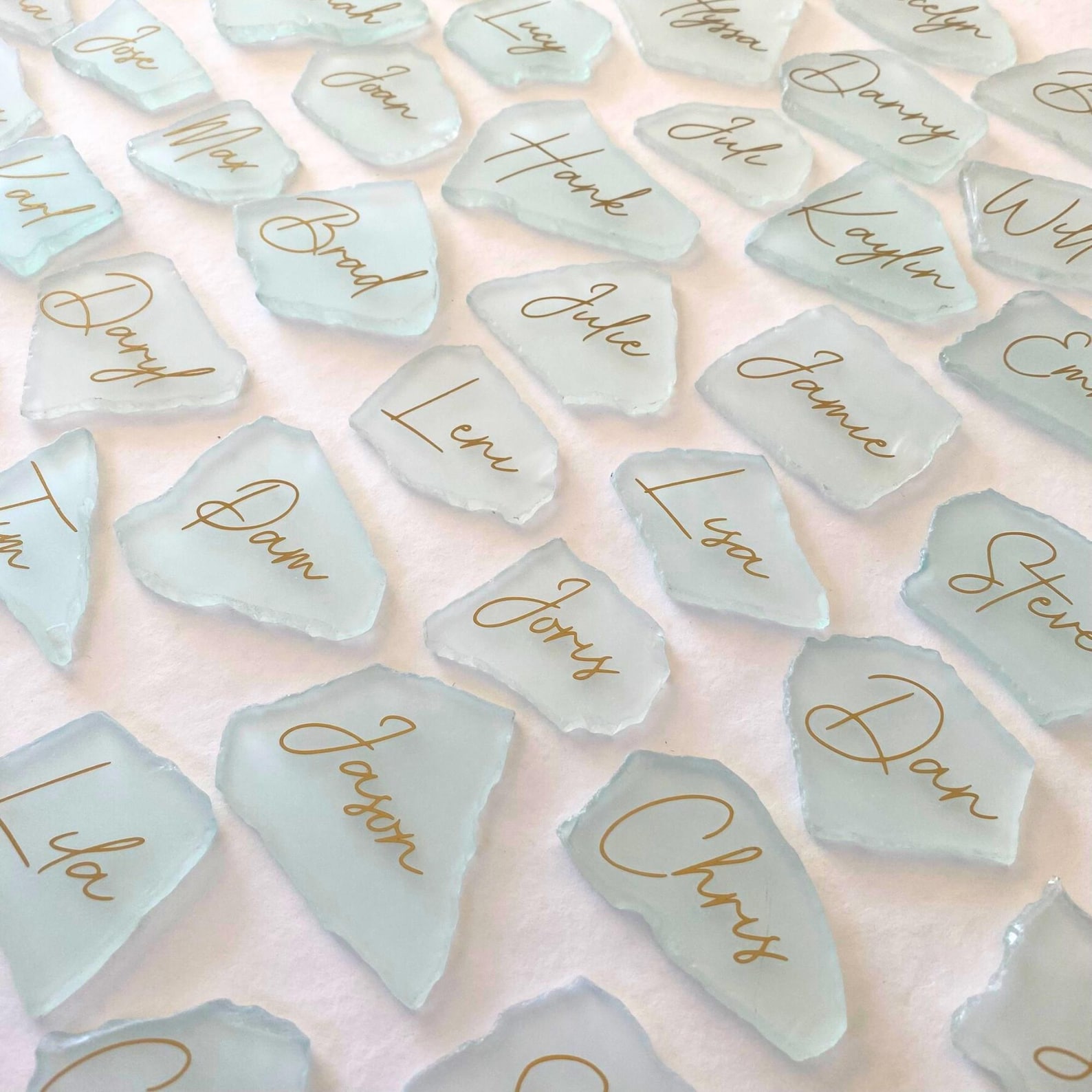 Sea Glass Name Place Card for Wedding | Sea Glass Wedding Decor ...