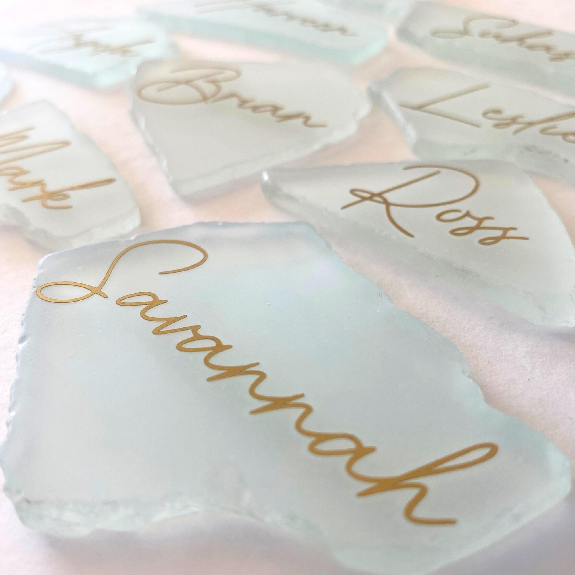 Sea Glass Name Place Card for Wedding | Sea Glass Wedding Decor ...