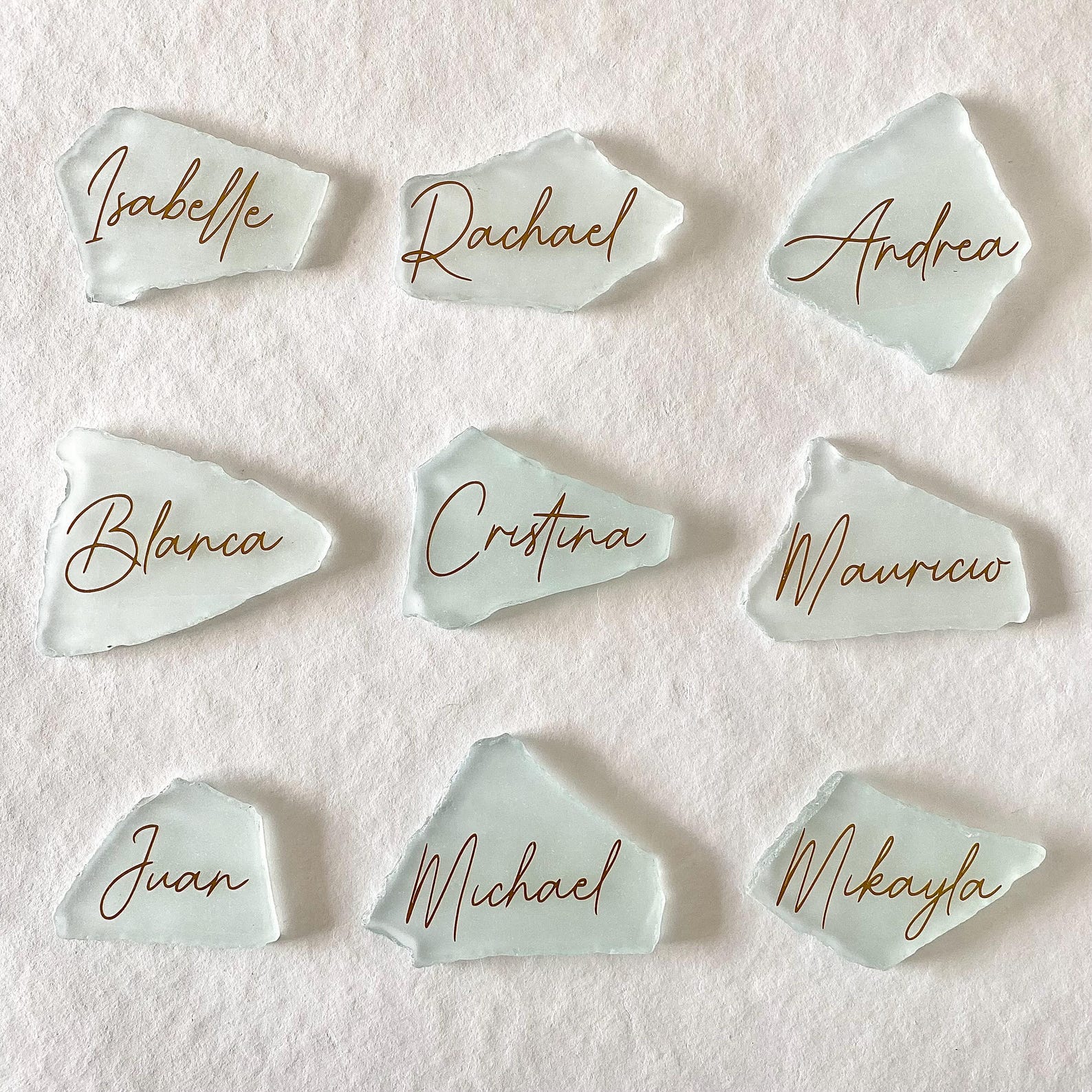 Sea Glass Name Place Card for Wedding | Sea Glass Wedding Decor ...