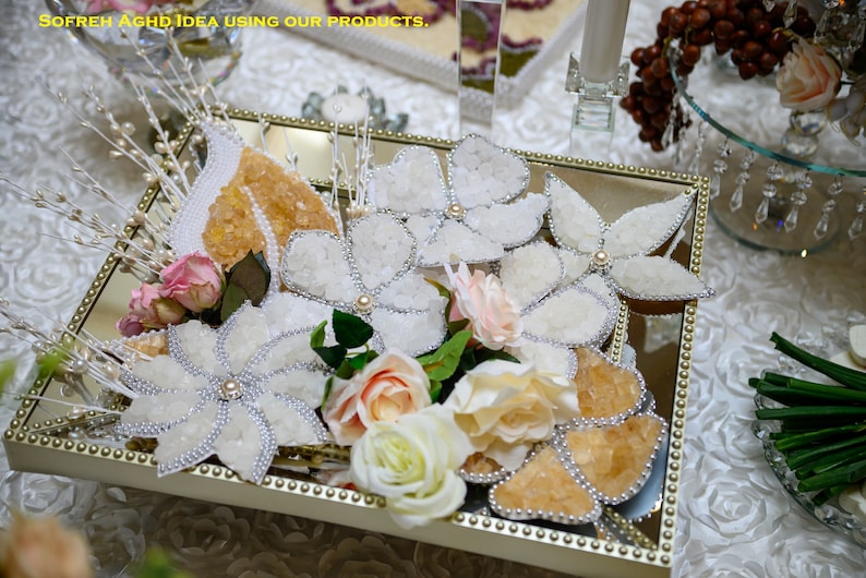Sofreh Aghd Colored Nabat Flowers and Leaf Set for Persian Wedding: 5 ...