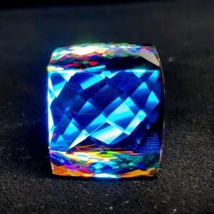 52 CT Natural Rainbow Color Cube Cut Mystic Topaz Certified Gemstone - Etsy