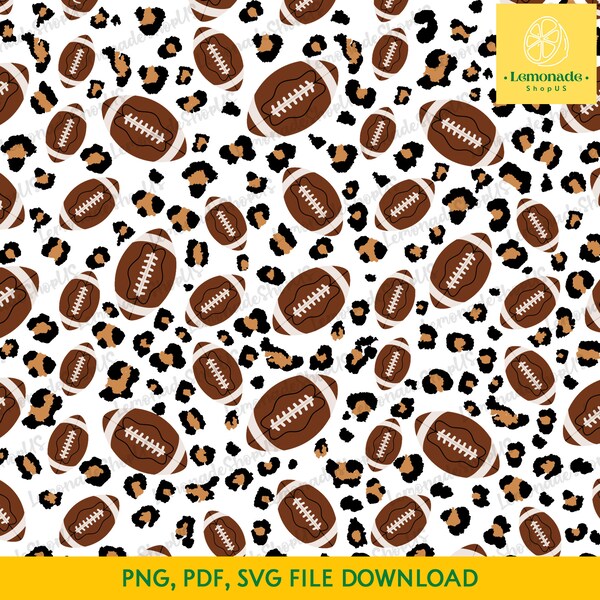 Cheetah Print Football Svg - Etsy