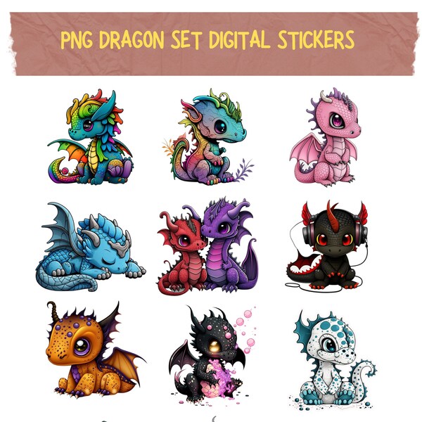 Dragon Stickers - Etsy