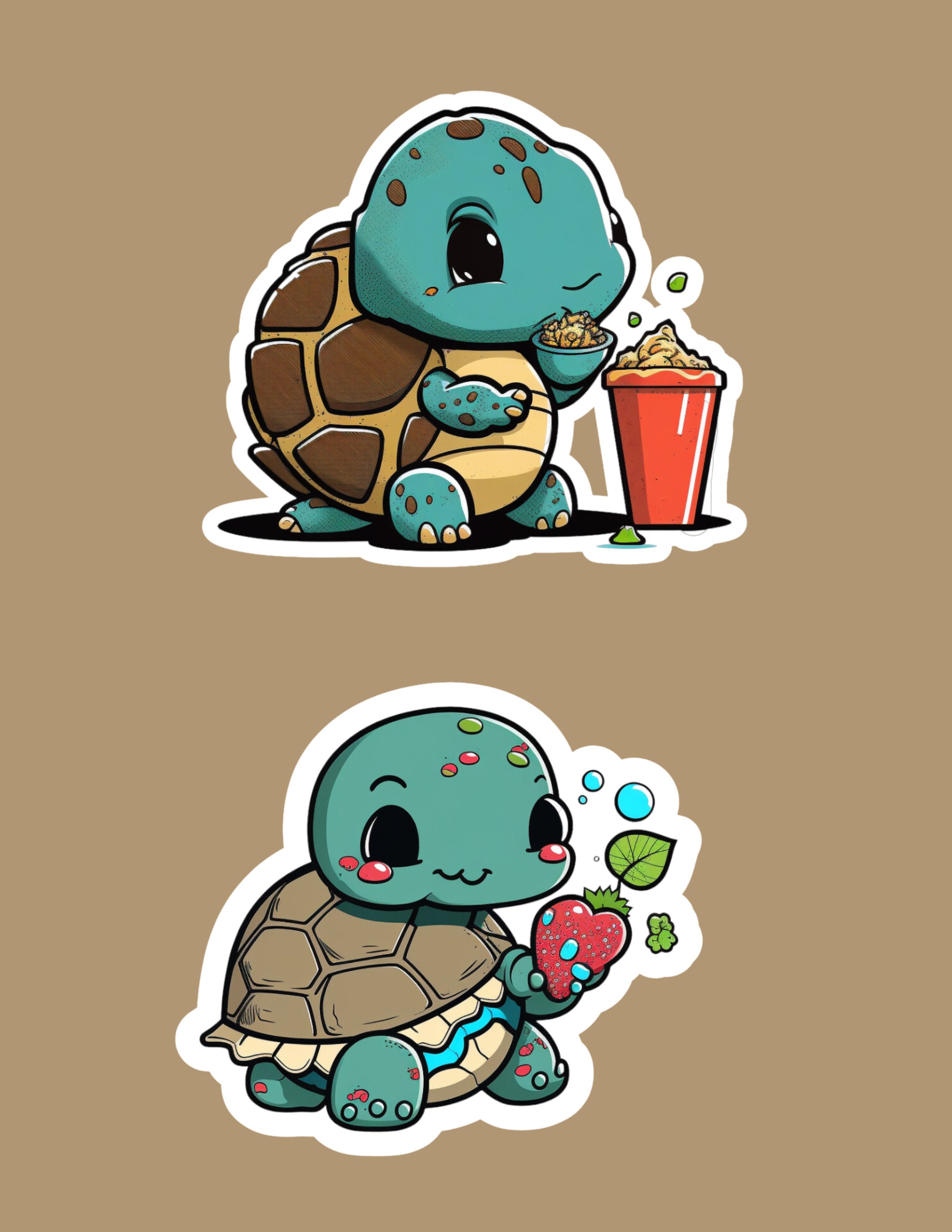 Digital Sticker Turtle Set Turtle Clipart Cute Turtle Stickers PNG - Etsy