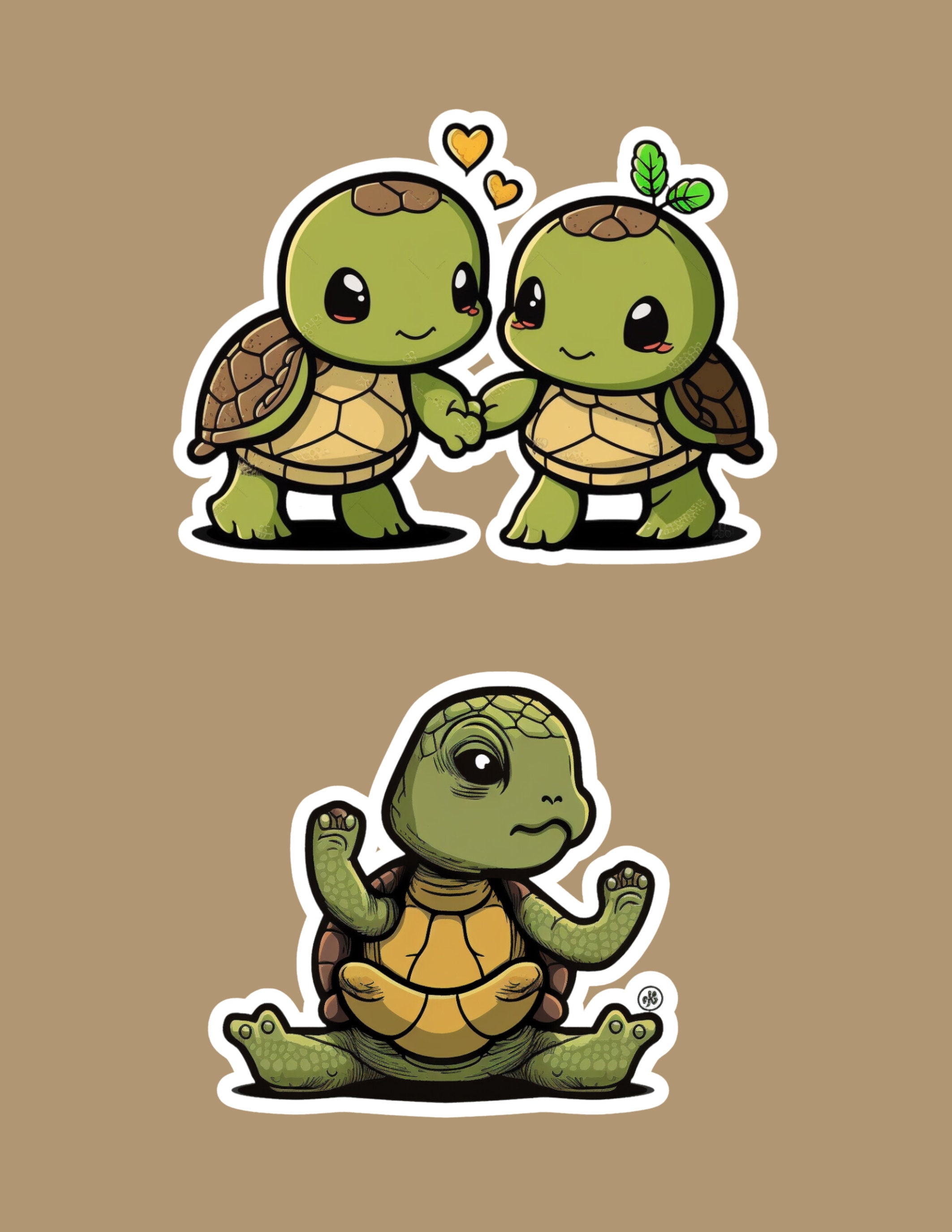 Digital Sticker Turtle Set Turtle Clipart Cute Turtle Stickers PNG - Etsy
