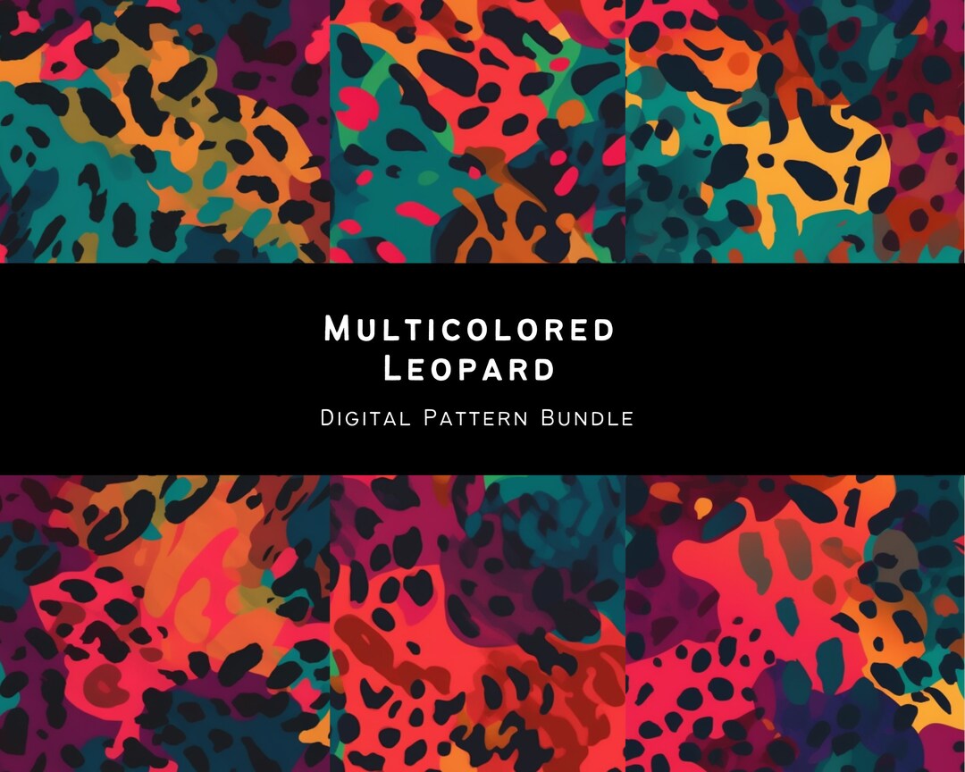 Leopard Print Digital Paper - Colorful Leopard Print Digital ...