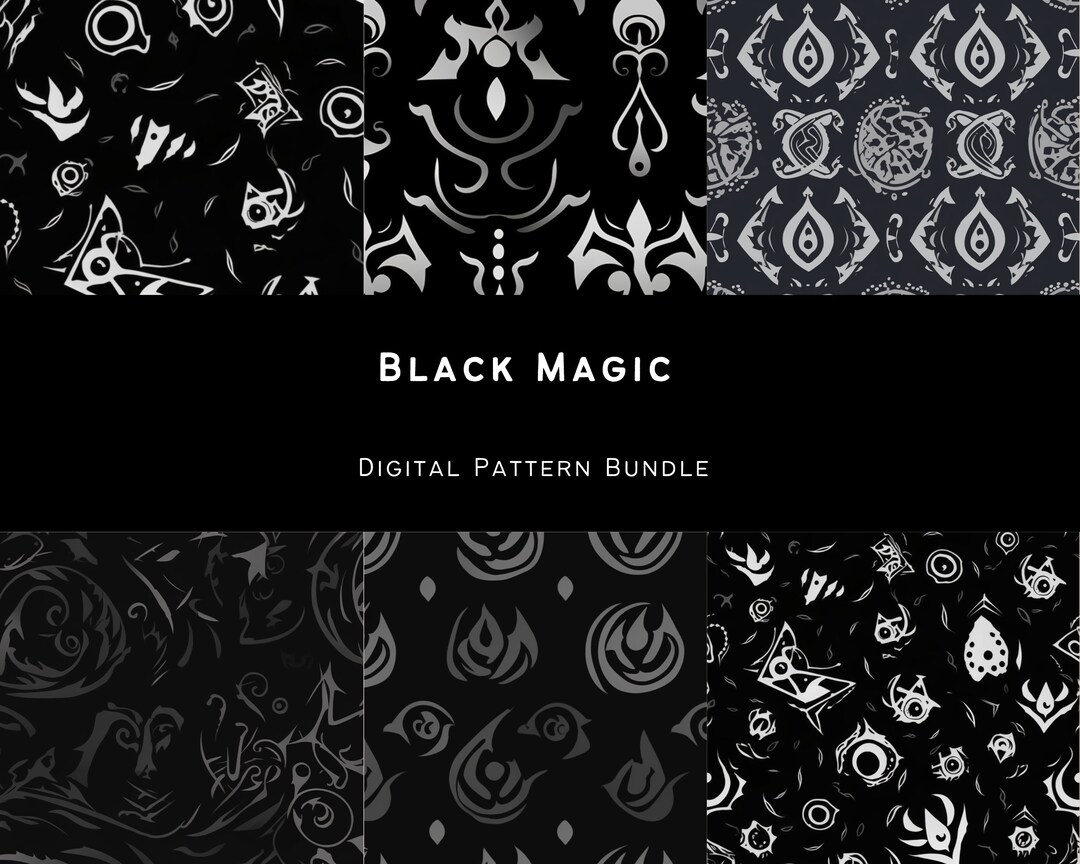 Black Magic Spells Digital Paper - Dark Galaxy Magic Runes Grunge ...