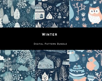 Pink & Maroon Snowflakes Digital Paper Winter Snow Digital Paper Ice ...